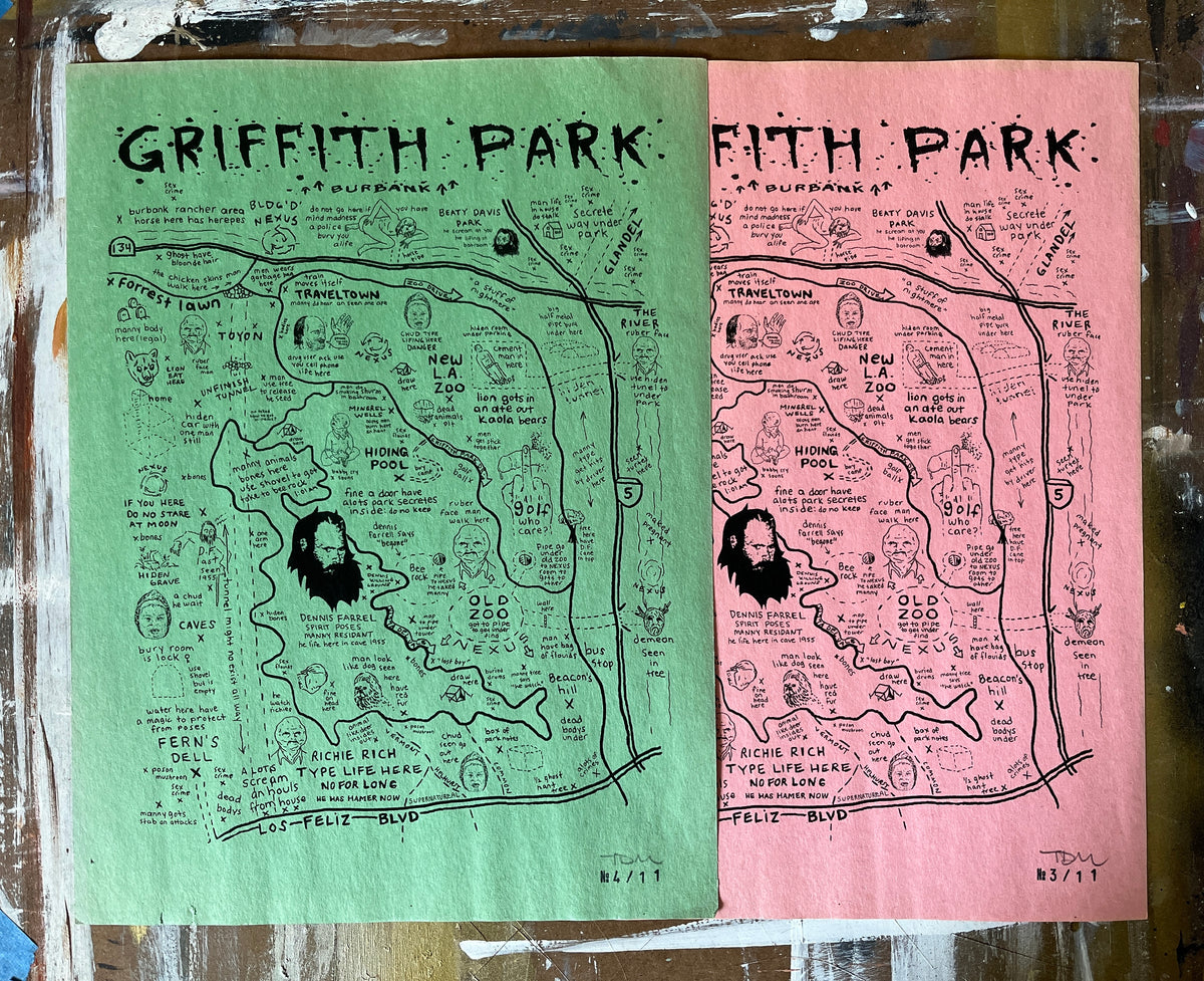 Griffith Park Map Poster - Limited Edition ( #d /11 ) Signed Art Print – The Hiding Man